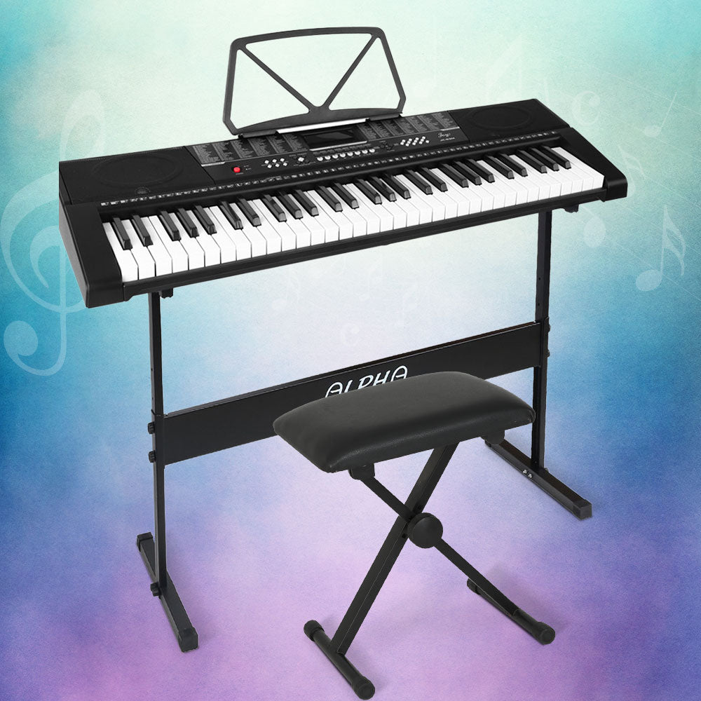 Alpha 61 Keys Electronic Piano Keyboard Digital Electric w/ Stand ...
