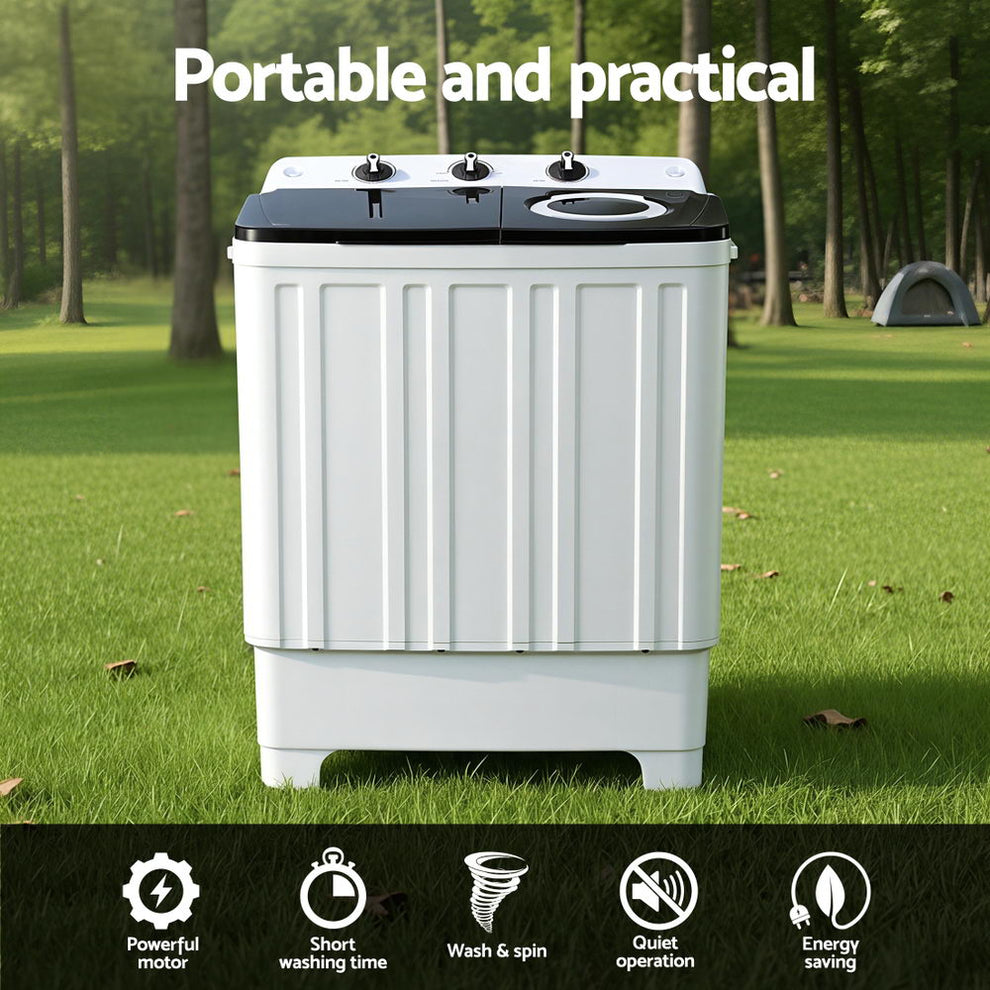Devanti Portable Washing Machine Twin Tub 7KG White – LifeStylz
