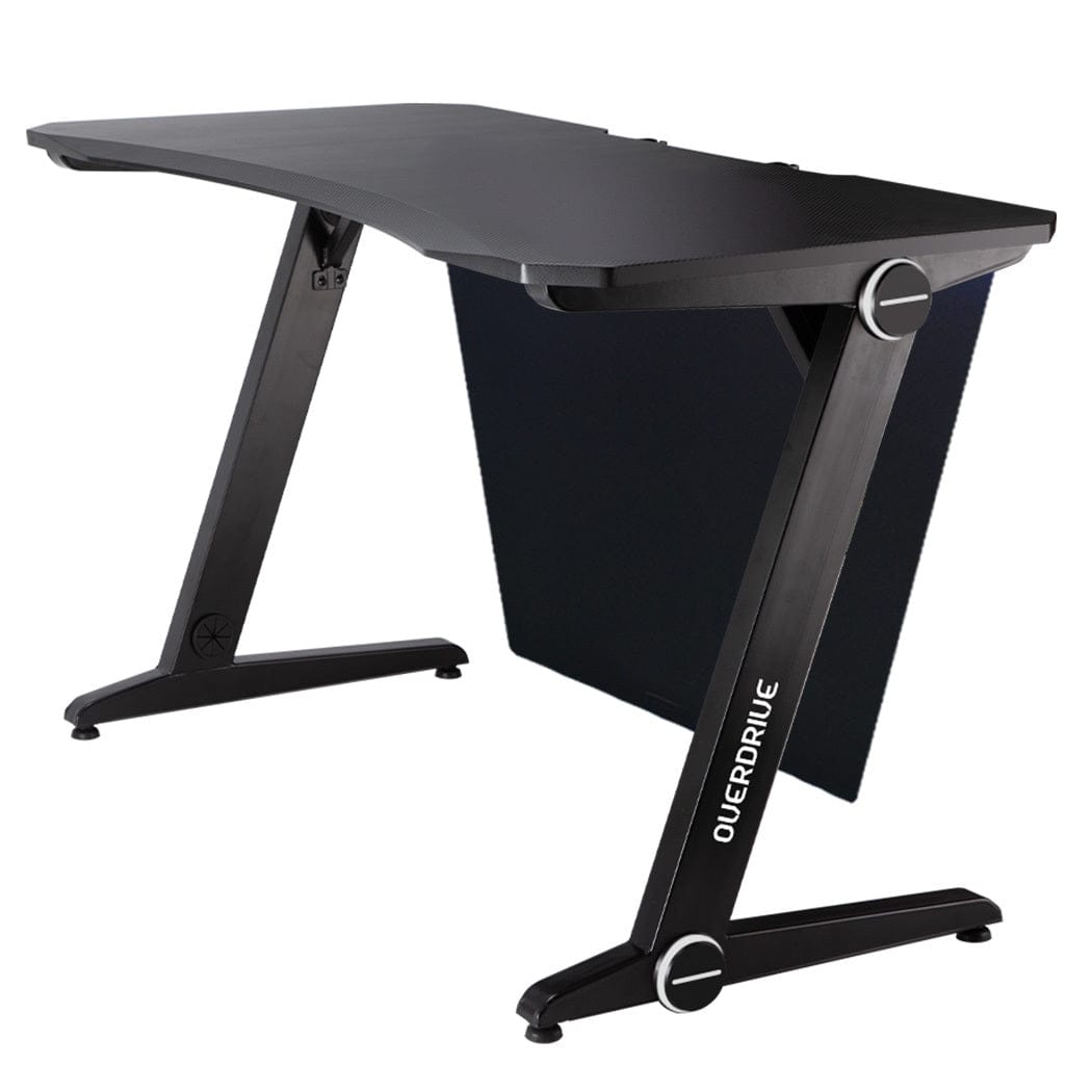 OVERDRIVE Gaming Desk 120cm PC Table Setup Computer Black Carbon Fiber ...